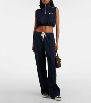 Miu Miu Logo Jersey Crop Top
