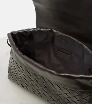 Bottega Veneta Giorno Intrecciato Leather Shoulder Bag - Brown