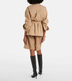 YVES SALOMON Leather Bermuda Shorts
