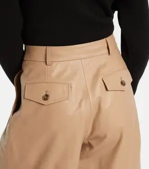 YVES SALOMON Leather Bermuda Shorts