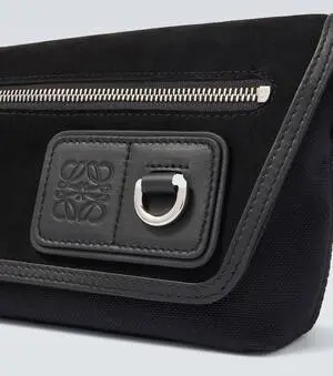 Loewe Canvas And Suede Messenger Bag - Black