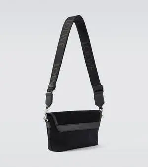 Loewe Canvas And Suede Messenger Bag - Black