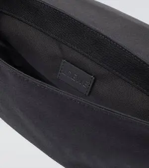 Loewe Canvas And Suede Messenger Bag - Black