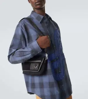 Loewe Canvas And Suede Messenger Bag - Black