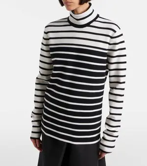 TOTEME Striped Wool-blend Turtleneck Sweater