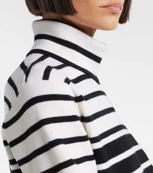 TOTEME Striped Wool-blend Turtleneck Sweater