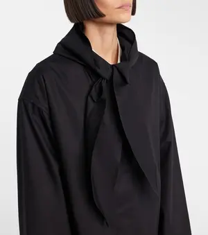 TOTEME Scarf-detailed Cotton Jacket - Black