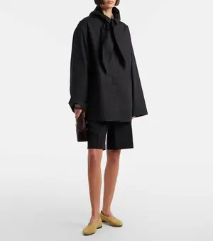TOTEME Scarf-detailed Cotton Jacket - Black