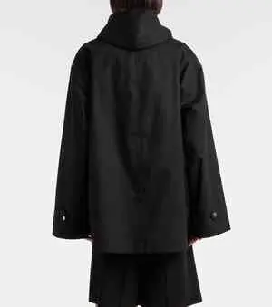 TOTEME Scarf-detailed Cotton Jacket - Black
