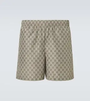 Gucci Gg Print Swim Trunks - Beige