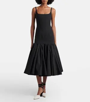 Jacquemus Agave Cotton Poplin Midi Dress - Black