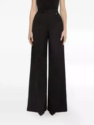 NISSA High-Rise Wide-Leg Palazzo Trousers Black