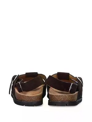 A.p.c. Suede Flat Sandals With Buckle Fastening