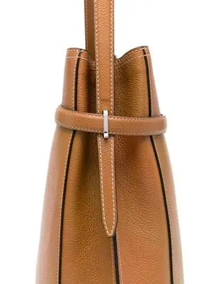 TOTEME Belted Grained-leather Bucket Bag