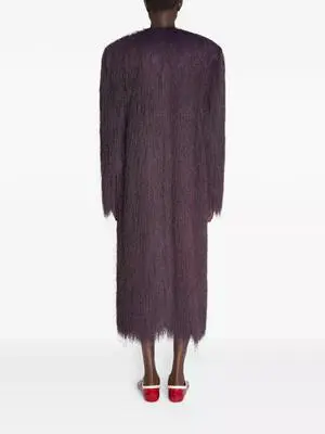 Dries Van Noten Fringed Coat - Purple