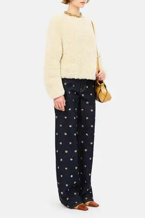 Ulla Johnson The Willow Embellished Wide Leg Jean