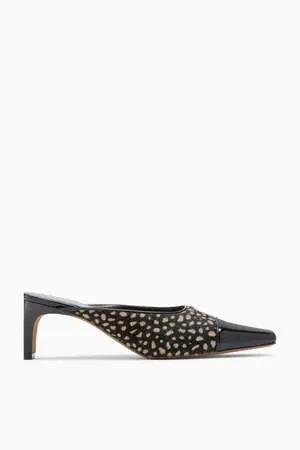 Ulla Johnson Mix Media Mid Heel Mule - Spotted