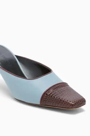 Ulla Johnson Mix Media Mid Heel Mule - Arctic