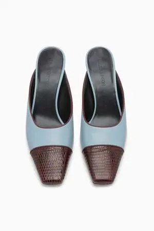 Ulla Johnson Mix Media Mid Heel Mule - Arctic