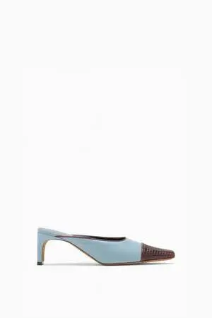 Ulla Johnson Mix Media Mid Heel Mule - Arctic