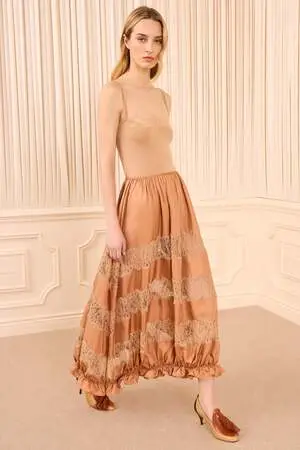 Ulla Johnson Chantal Silk Midi Skirt - Macaroon