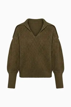 Ulla Johnson Lila Wool Knit Pullover - Militaire