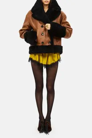 Ulla Johnson Nisha Shearling Coat - Noir