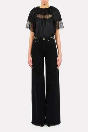 Ulla Johnson The Stretch Valory Flare Jean - Noir