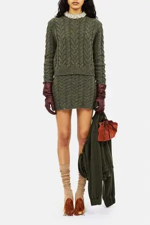 Ulla Johnson Marlie Cropped Knit Pullover With Embell