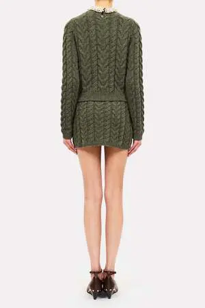 Ulla Johnson Marlie Cropped Knit Pullover With Embell