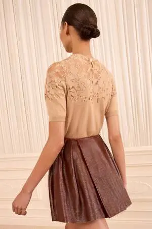 Ulla Johnson Sophie Leather Mini Skirt - Cognac