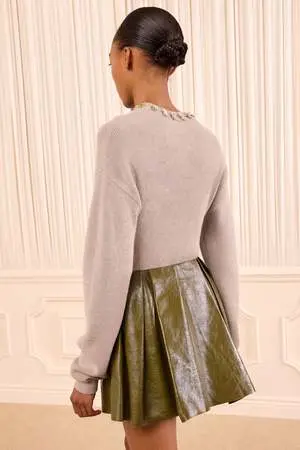 Ulla Johnson Sophie Lambskin Patent Leather Mini Skirt - Lichen