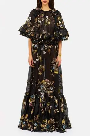 Ulla Johnson Diann Ruffled Silk Gown - Raven