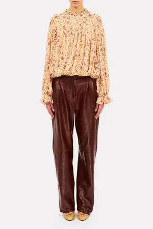 Ulla Johnson Keiran Leather Pants - Cognac