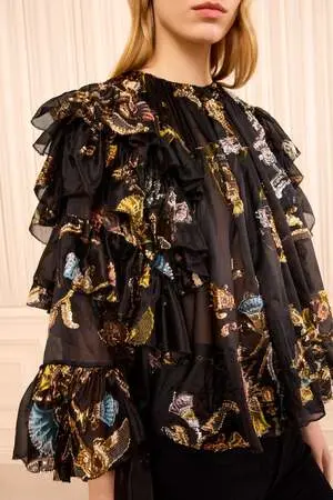 Ulla Johnson Elice Ruffled Silk Blouse