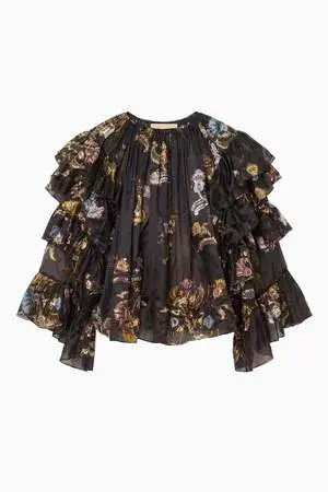 Ulla Johnson Elice Ruffled Silk Blouse