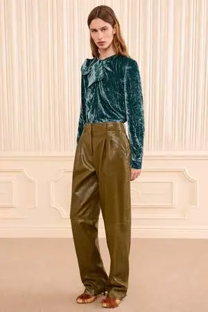 Ulla Johnson Keiran Lambskin Leather Pants - Lichen