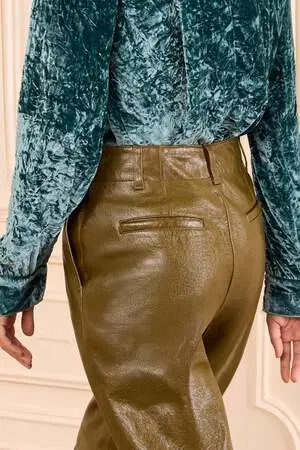 Ulla Johnson Keiran Lambskin Leather Pants - Lichen