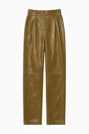 Ulla Johnson Keiran Lambskin Leather Pants - Lichen