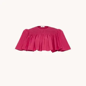 Chloé Gathered Poplin Crop Top - Garnet Pink