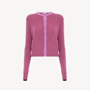 Chloé Fitted Cardigan In A Wool Knit - Lovely Lilac