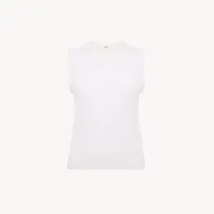 Chloé Sleeveless Sweater In A Wool Knit - Iconic Milk