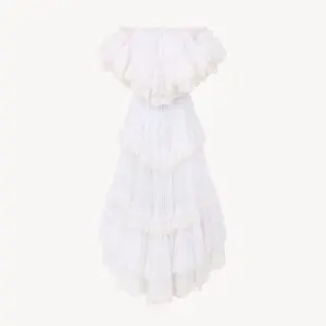 Chloé Long Ruffled Voile Dress