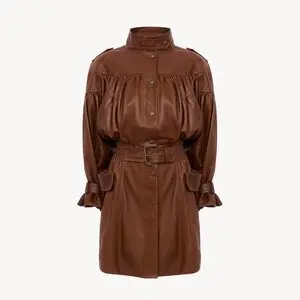 Chloé High-neck Leather Coat