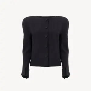 Chloé Collarless Fitted Jacket In Wool Crêpe