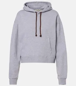 JW Anderson Cropped Cotton Hoodie - Grey