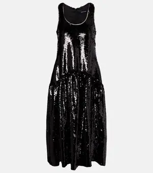 Simone Rocha Sequined Midi Dress - Black