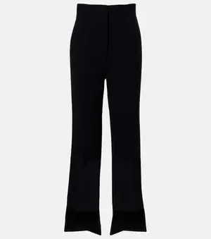 Khaite Rae High-rise Crêpe Flared Pants - Black