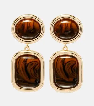 SELF-PORTRAIT Embellished Drop Earrings - Gold