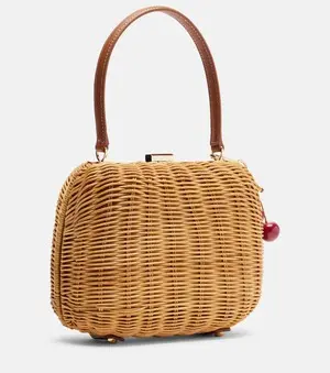 SELF-PORTRAIT Mini Rattan Top-handle Bag